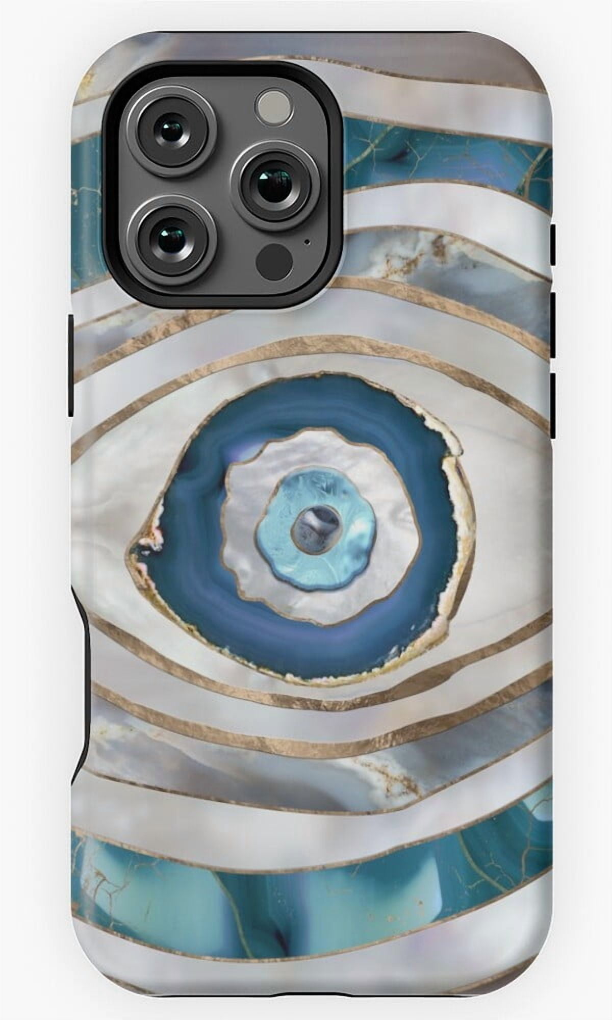 Evil Eye Mineral Gold Texture Abstract iPhone 11–16 Pro Max Compatible ...