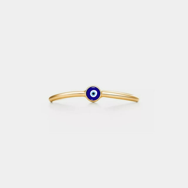 Evil Eye Ocean Wave Ring • Turkish Blue Eye Nazar Stacking Ring ...