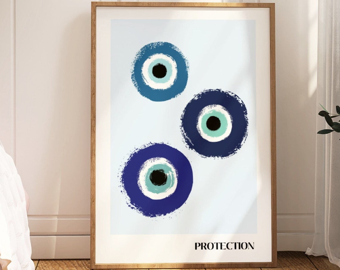 Evil Eye Poster, Spiritual Wall Art, Nazar Wall Art, Greek Eye Wall Art ...