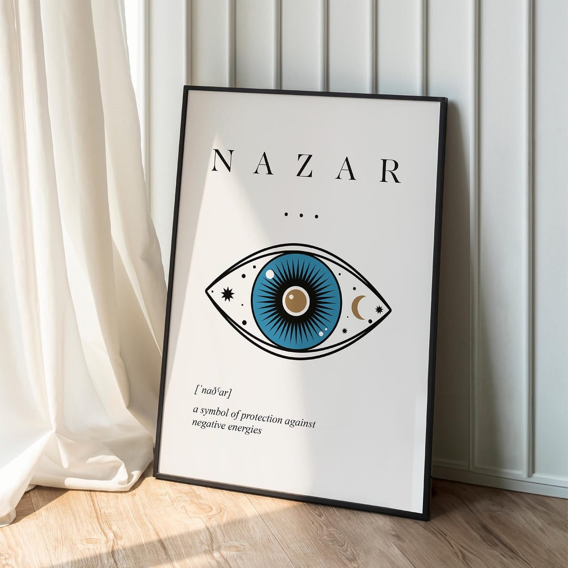 Evil Eye Print, Celestial Nazar Protection Wall Art Home Decor UNFRAMED ...