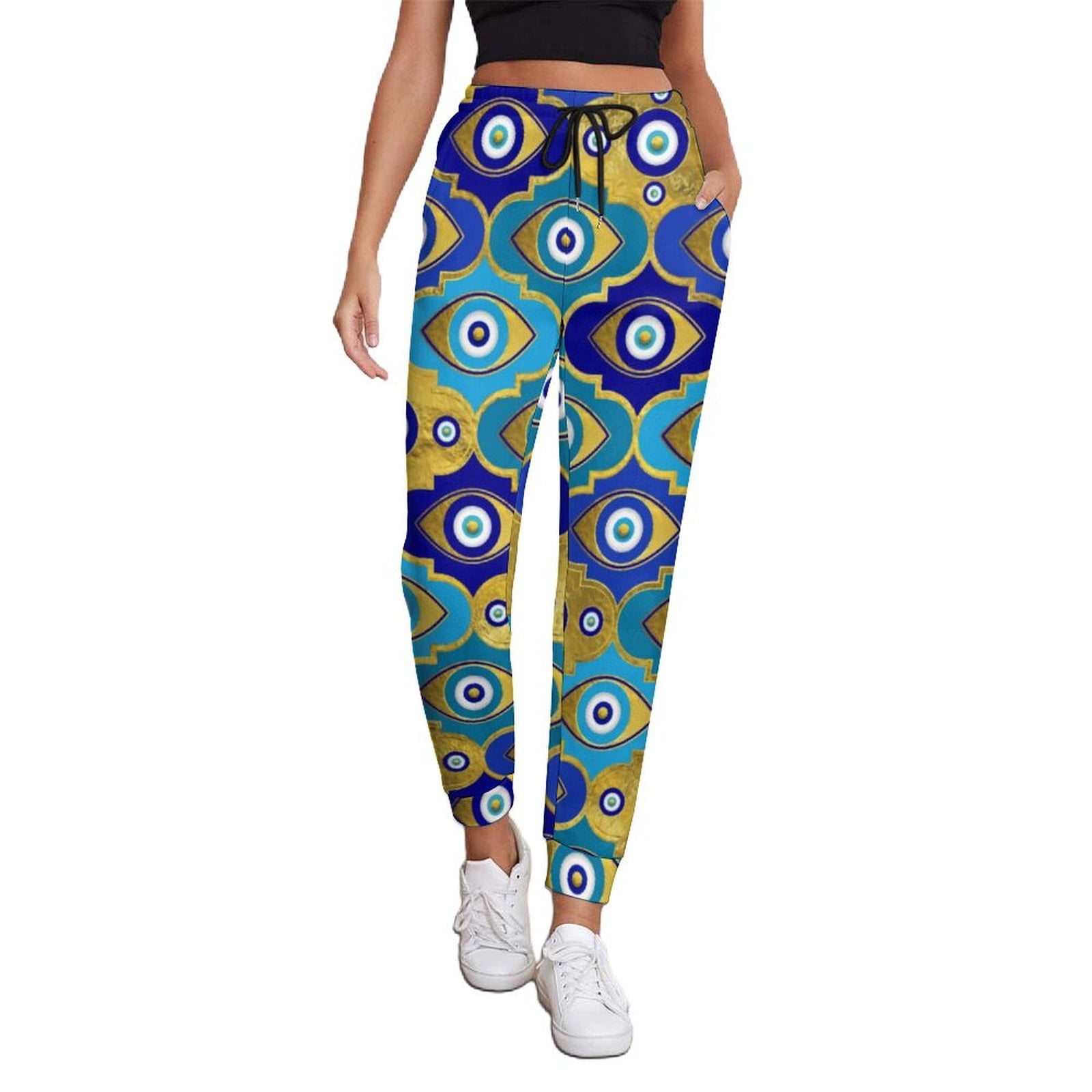 Evil Eye Print Jogger Pants Greek Mati Mataki Classic Sweatpants Spring ...