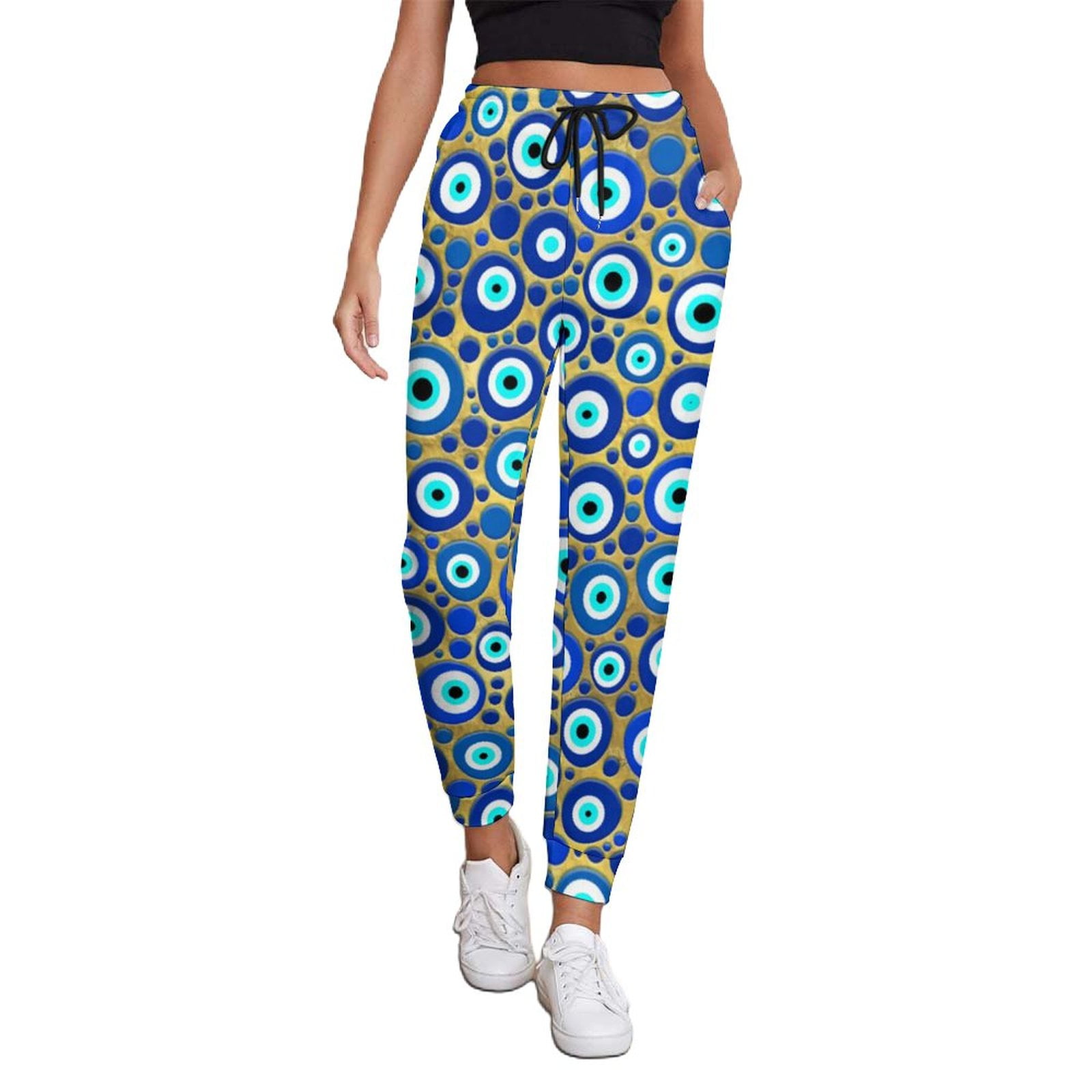 Evil Eye Print Jogger Pants Greek Mati Mataki Classic Sweatpants Spring ...