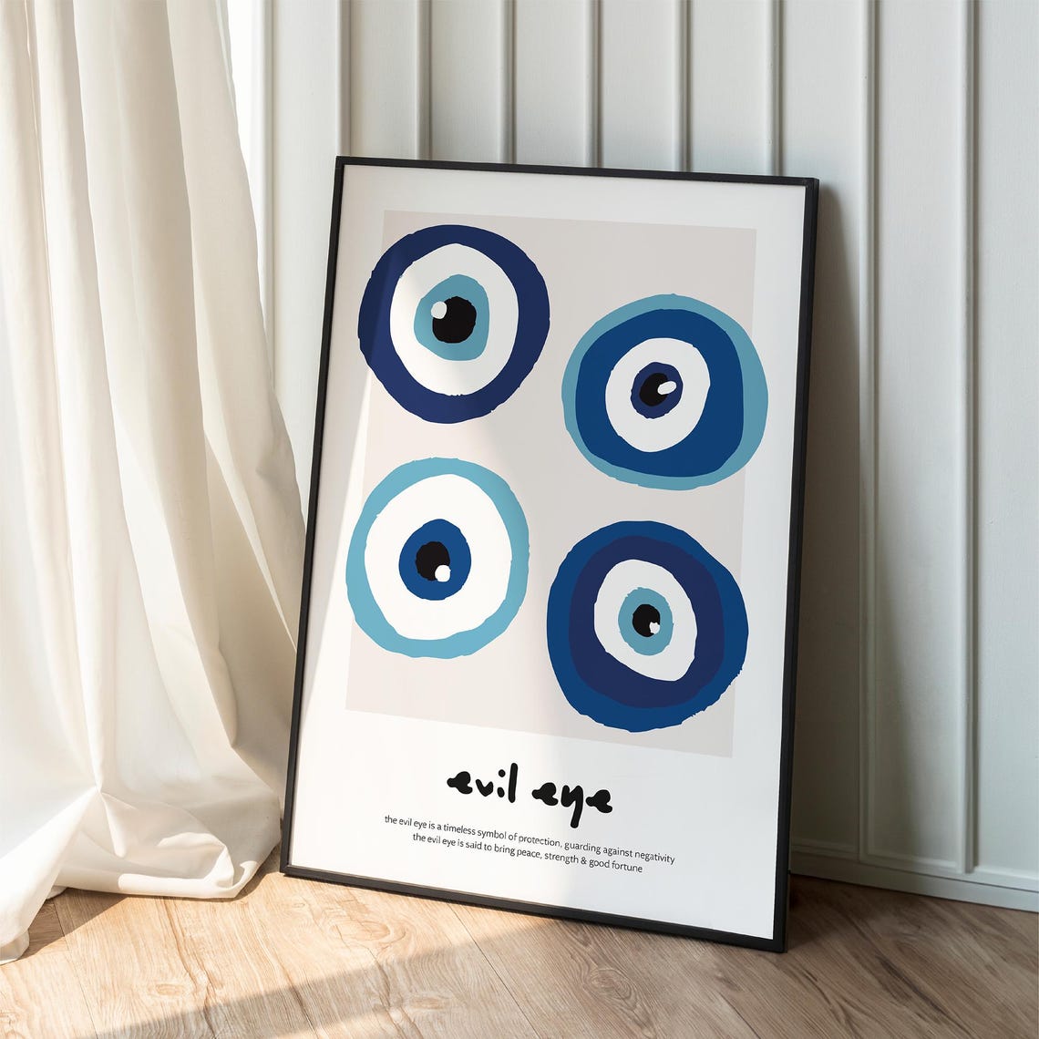 Evil Eye Print, Nazar Wall Art Print Meaning, Abstract Home Decor ...