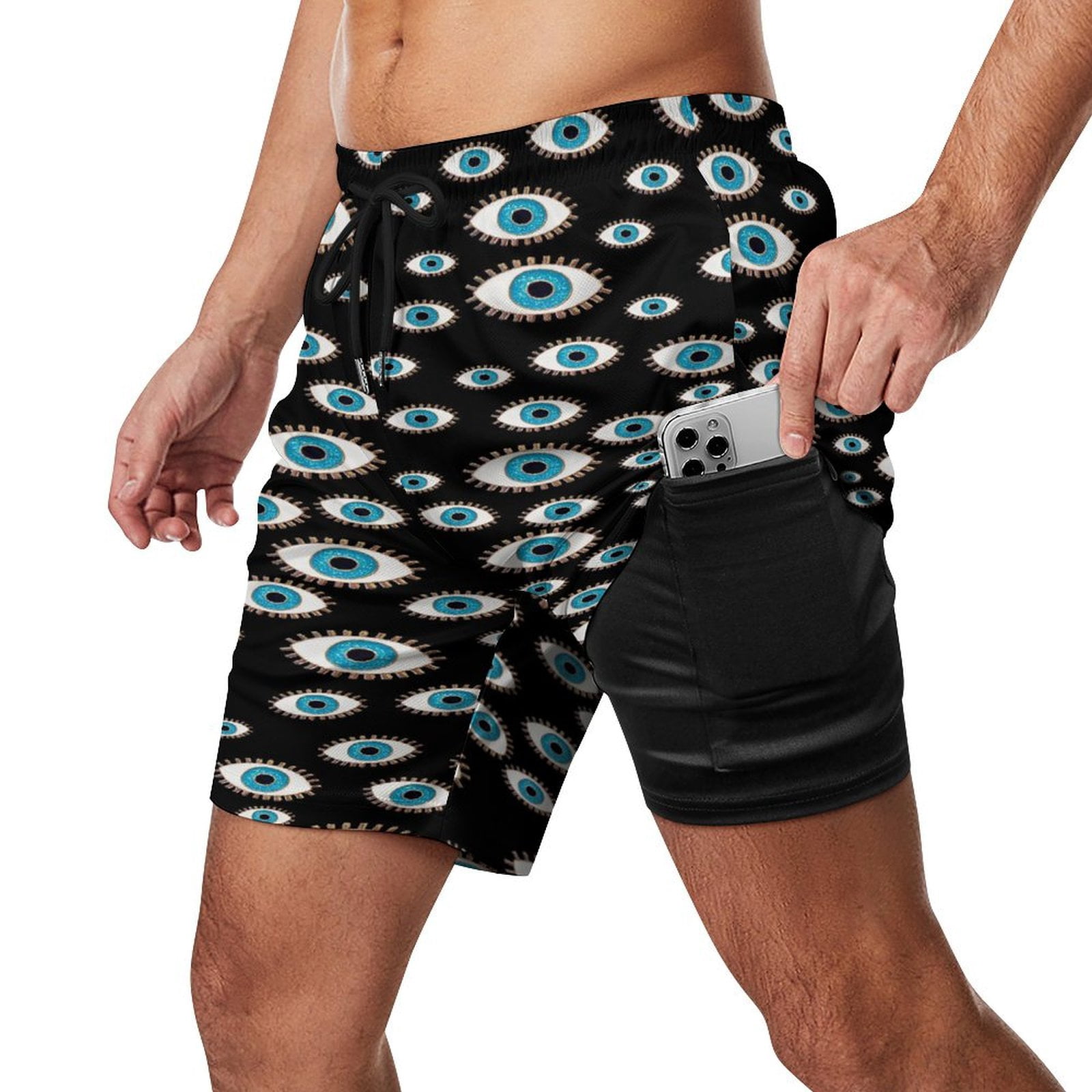 Evil Eye Quick Dry Swimming Shorts For Men Swimwear Swimsuit Swim Trunk ...