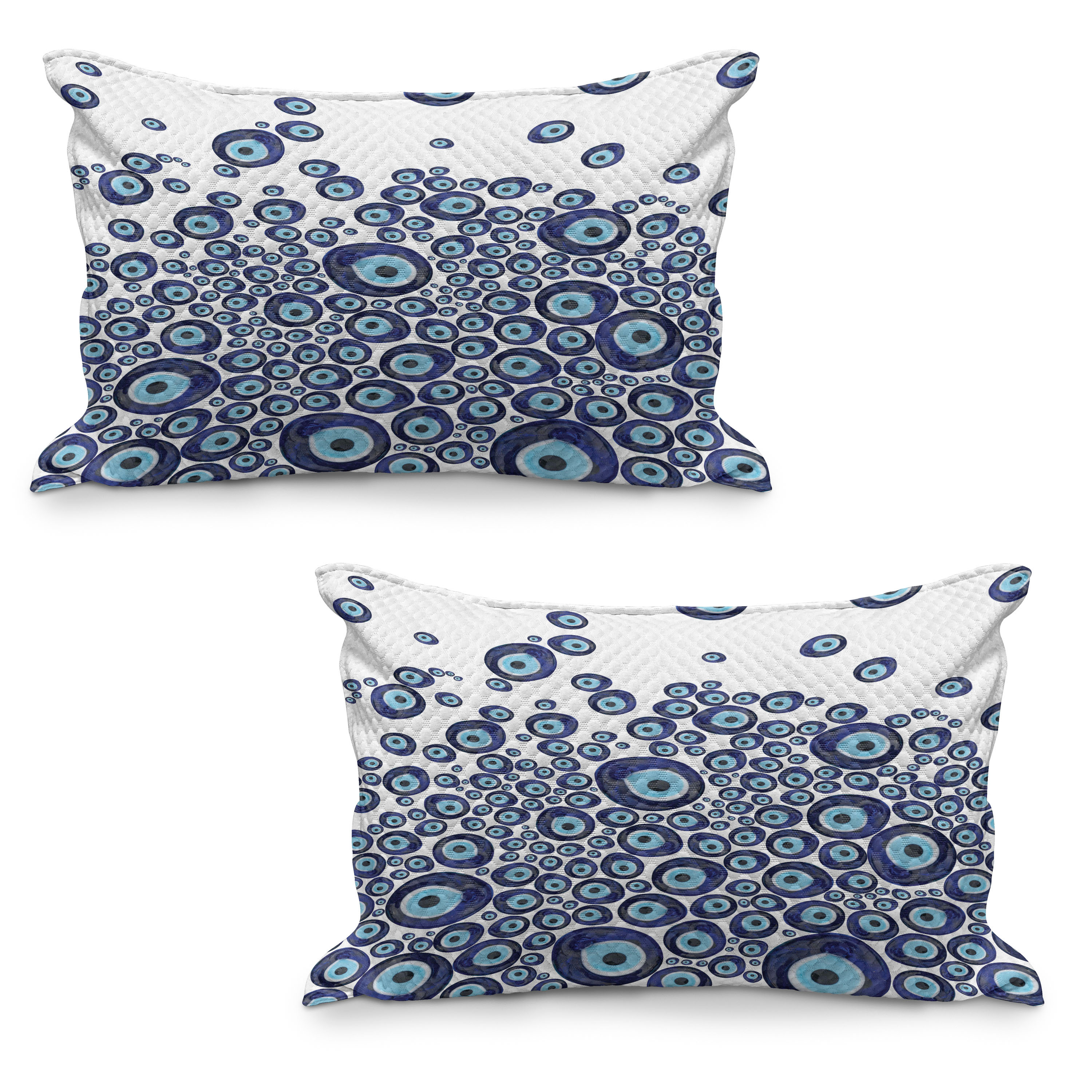 Evil Eye Quilted Pillowcover Set of 2, Culture Folkloric Luck Glass ...