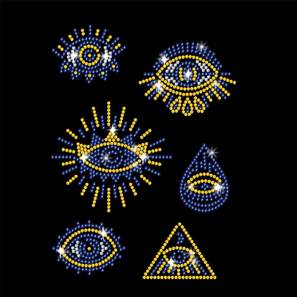 Evil Eye Rhinestone Iron on Transfer 11.7x8.3 Inch Heat Transfer Decal ...