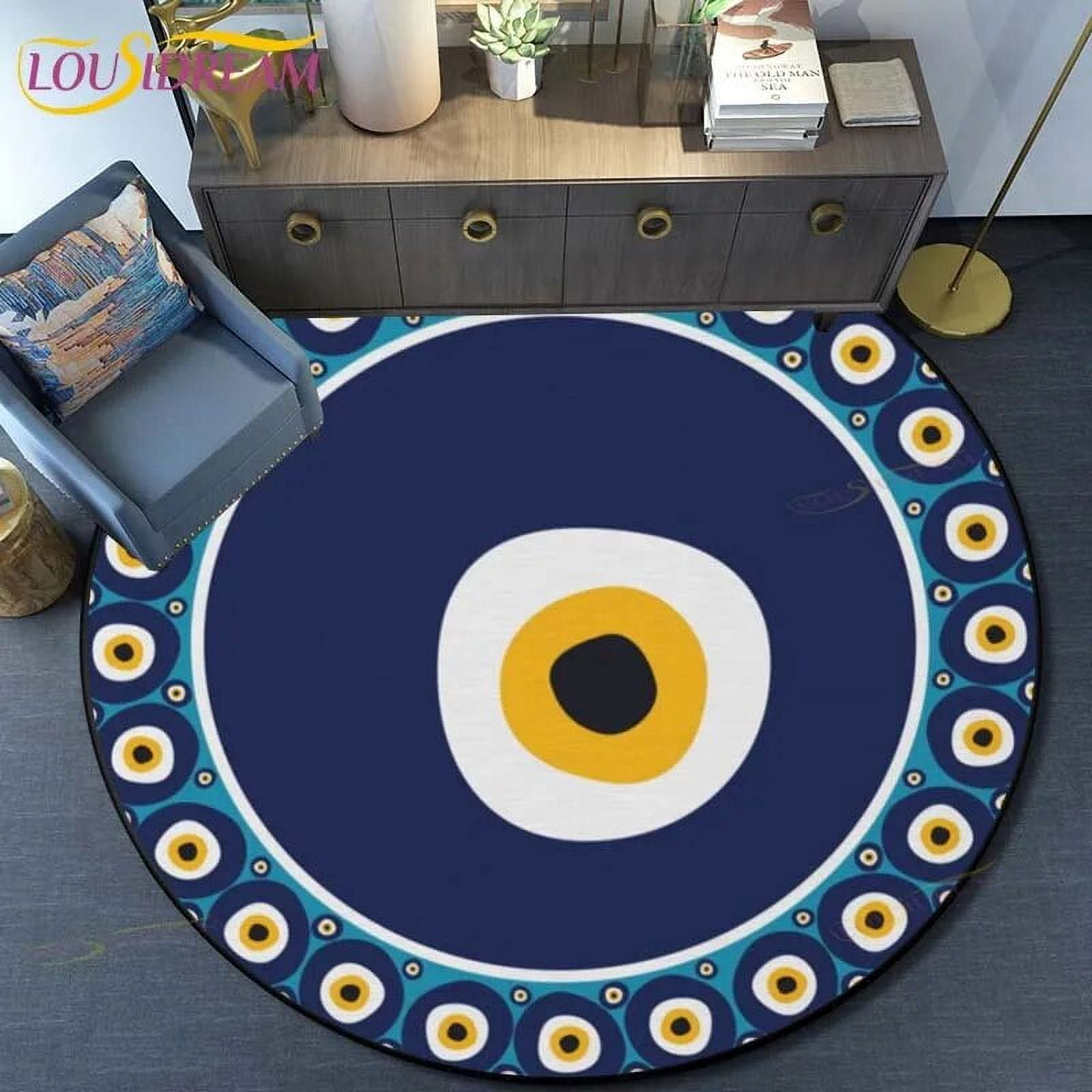 Evil Eye Rug Retro Round Rug Living Room r Mancave Rug Floor Mats ...