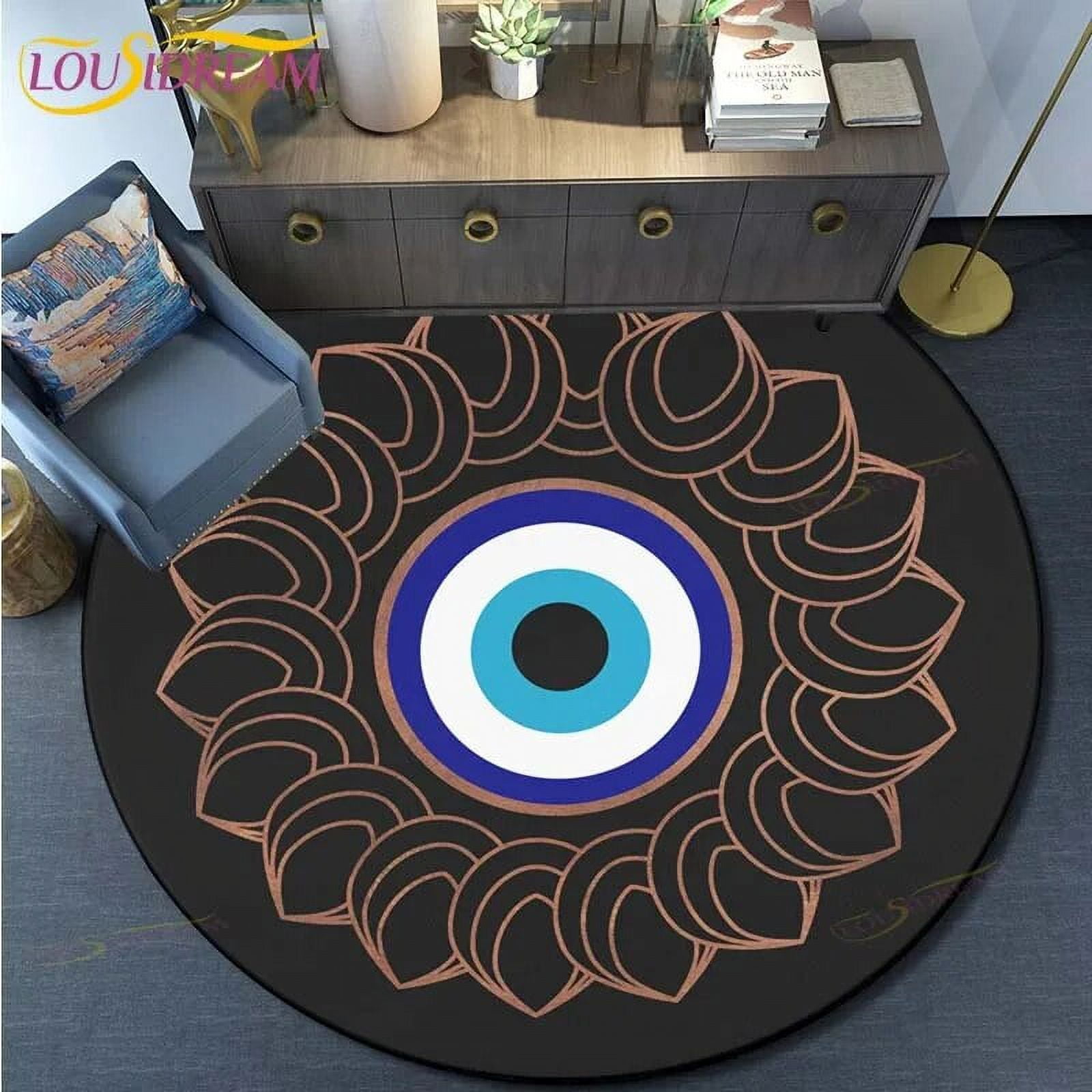 Evil Eye Rug Retro Round Rug Living Room r Mancave Rug Floor Mats ...