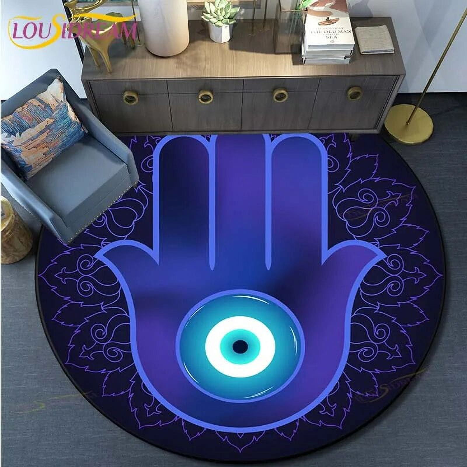 Evil Eye Rug Retro Round Rug Living Room r Mancave Rug Floor Mats ...