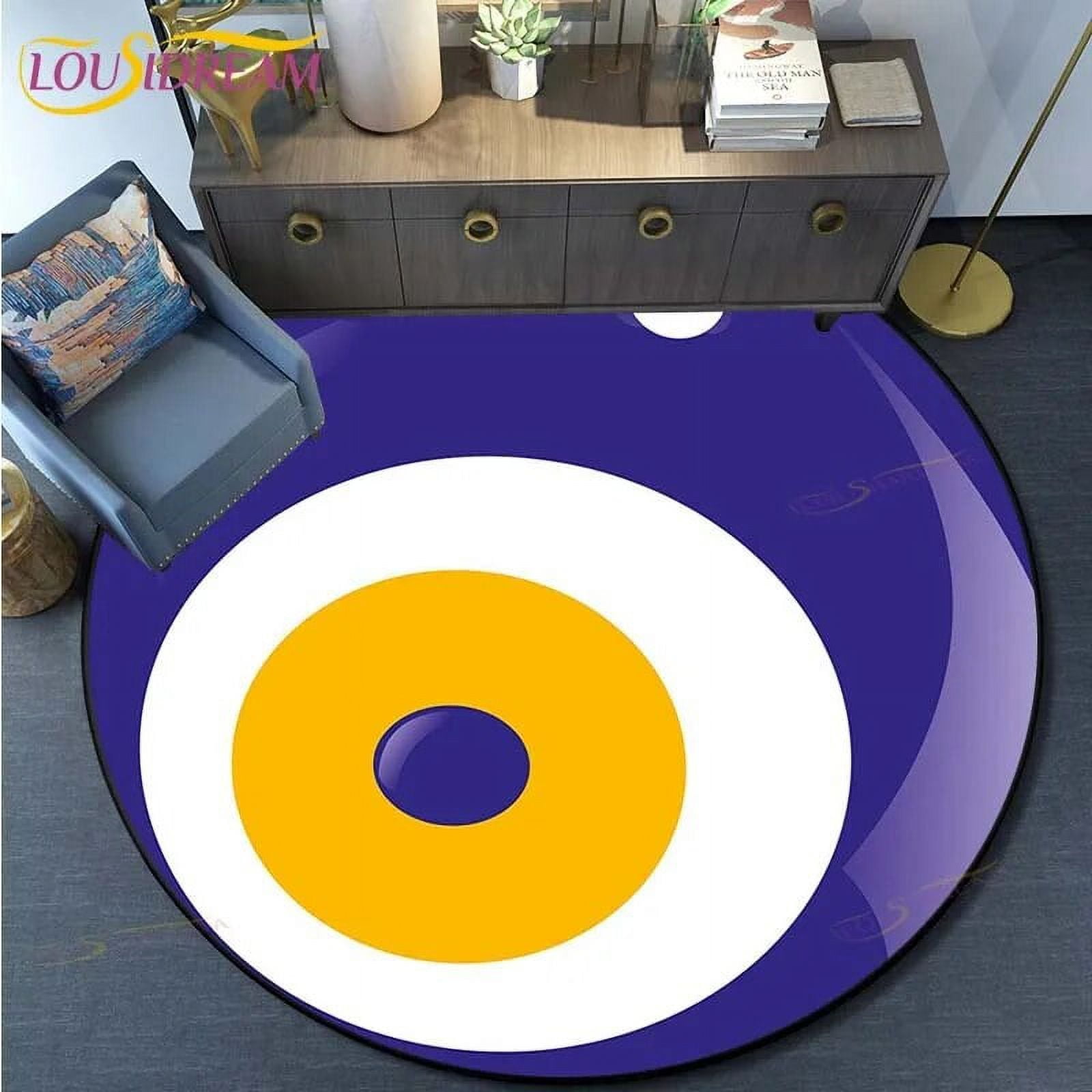 Evil Eye Rug Retro Round Rug Living Room r Mancave Rug Floor Mats ...