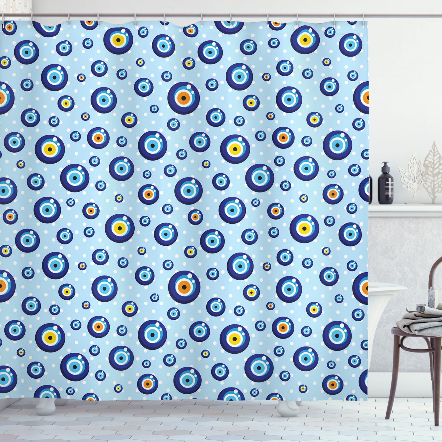 Ambesonne Evil Eye Shower Curtain, Protection Signs, 69"Wx75"L ...