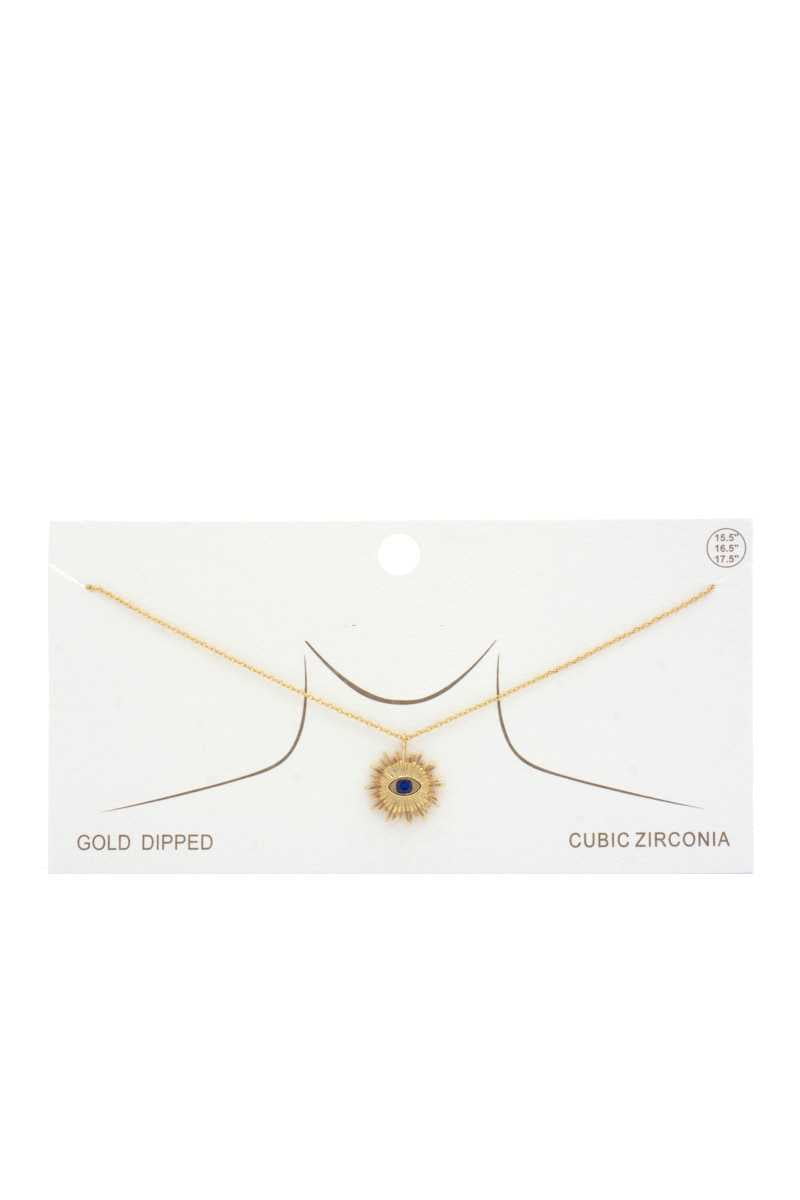 Evil Eye Sun Charm Gold Dipped Necklace - Walmart.com