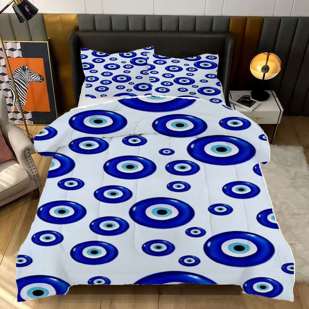 Evil Eye Symbol Comforter Set King Size Bedding Set For Travl Bedroom ...