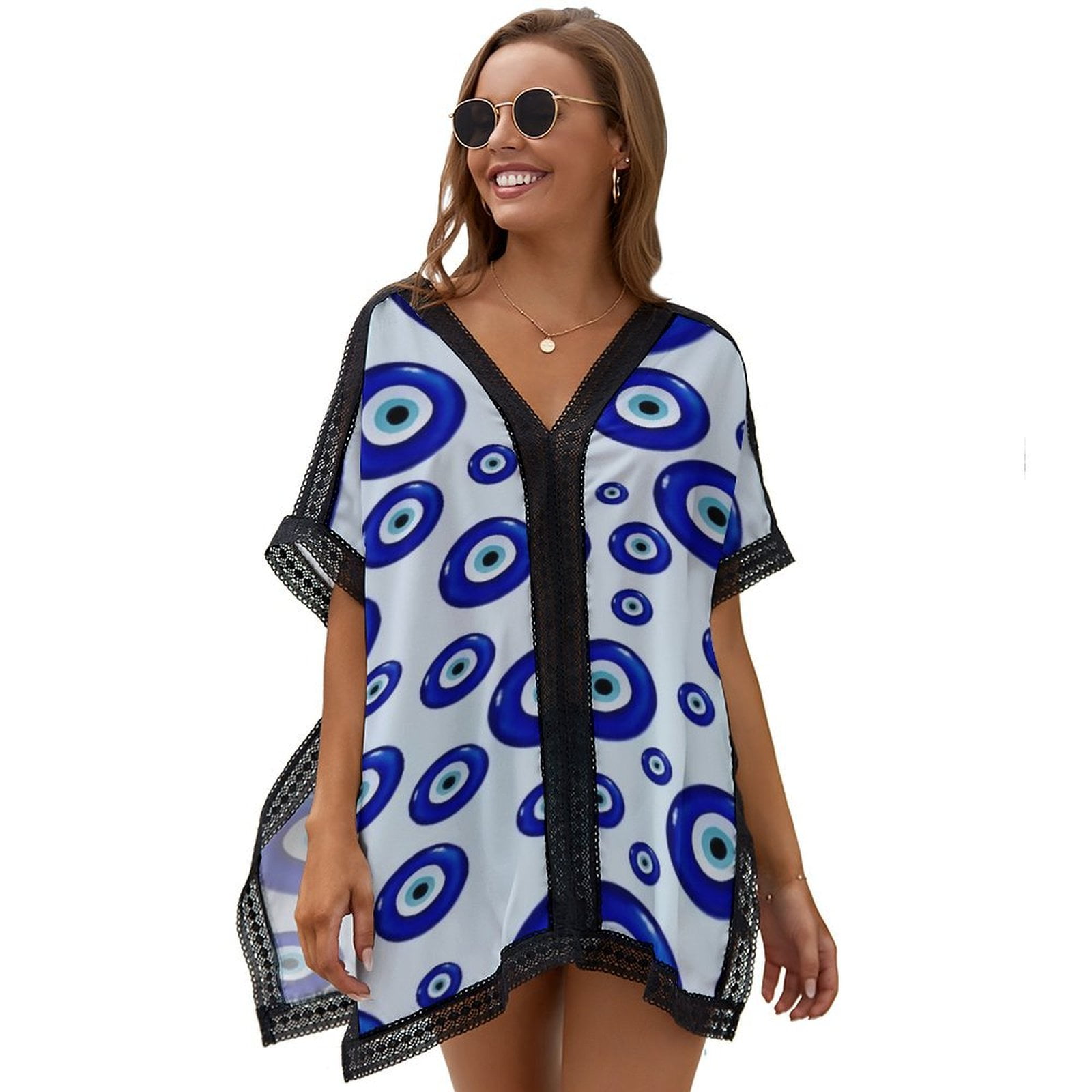 Evil Eye Symbol Women's Swimsuit Coverup Summer Beach Cover Up Bathing ...