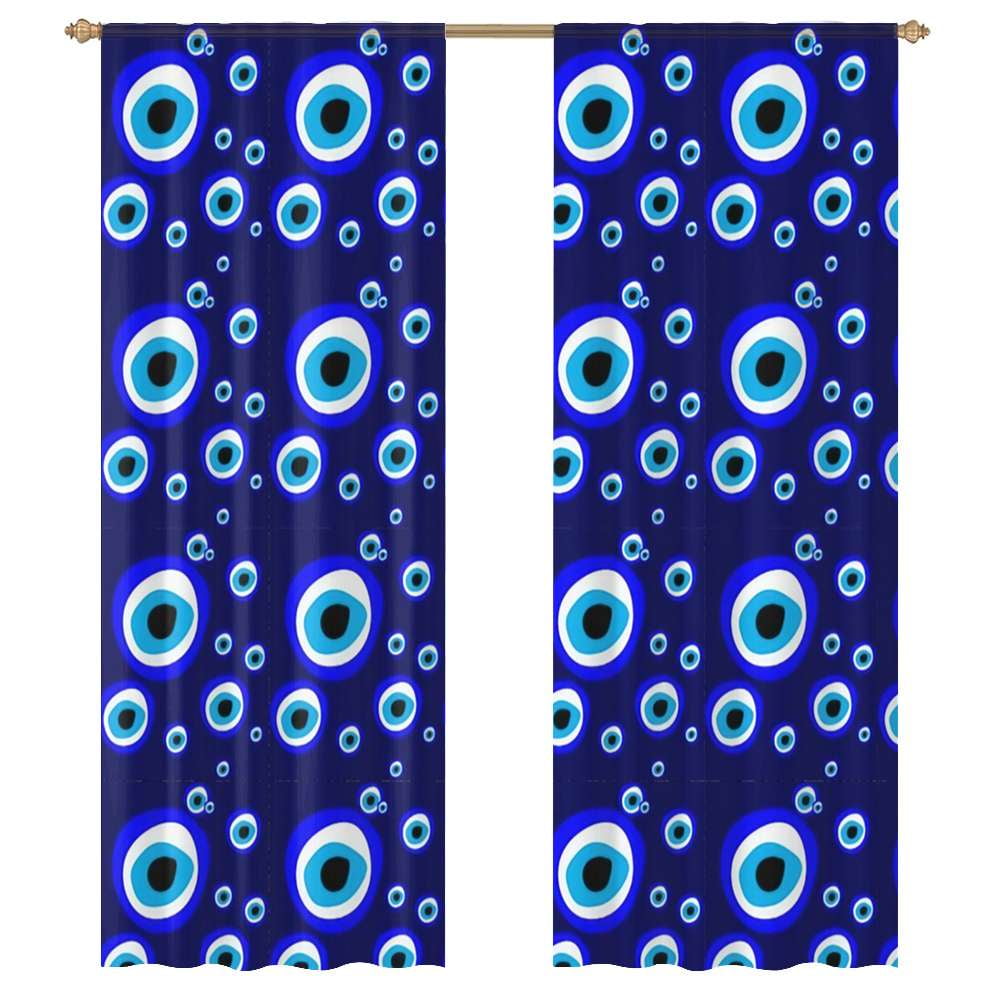 Evil Eye Talisman Sheer Voile Curtain Window Tulle Curtains For Living ...