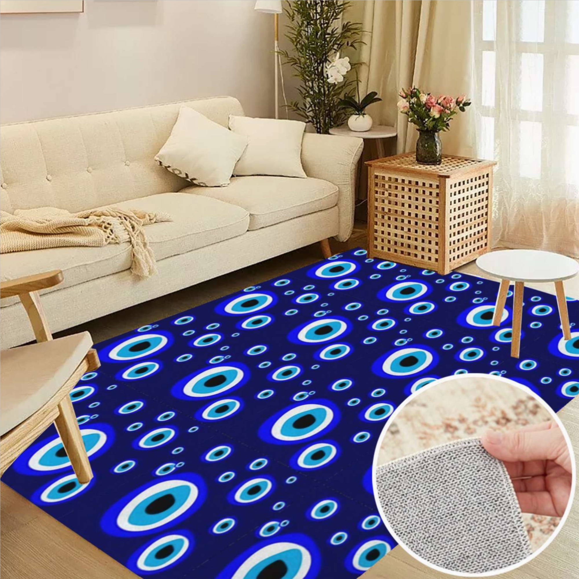 Evil Eye Talisman Soft Large Area Rugs Washable Rug With Non-Slip ...