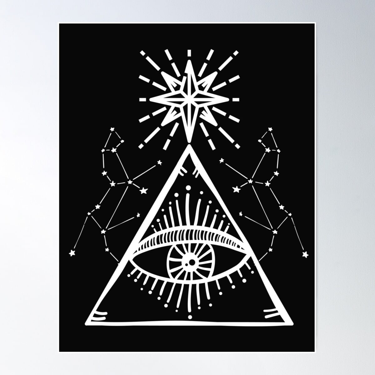 Evil Eye Triangle Poster Wall Art, Modern Wall Decor For Living Room ...