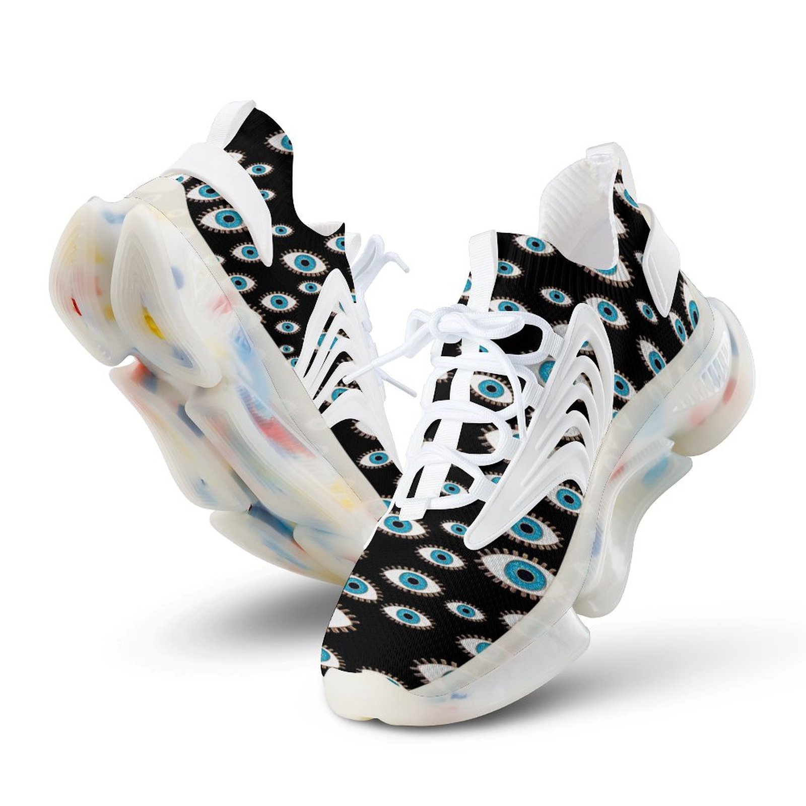Evil Eye Walking Shoes for Men Woman Lightweight Tennis Fashion Elastic ...