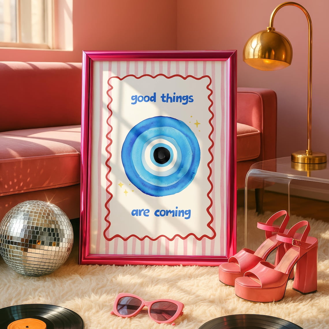 Evil Eye Wall Art Poster Good Things Are Coming Luck Spiritual ...