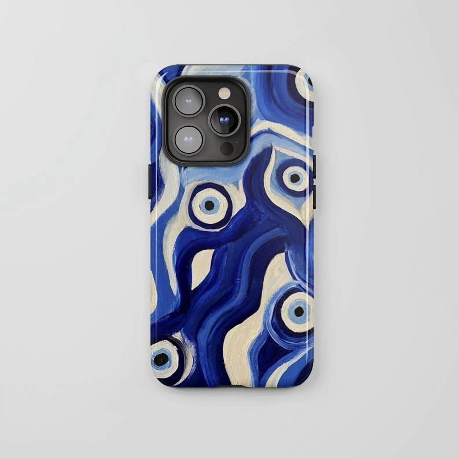 Evil Eye Wave Pattern Mystical Phone Case for iPhone 11 12 13 14 15 16 ...