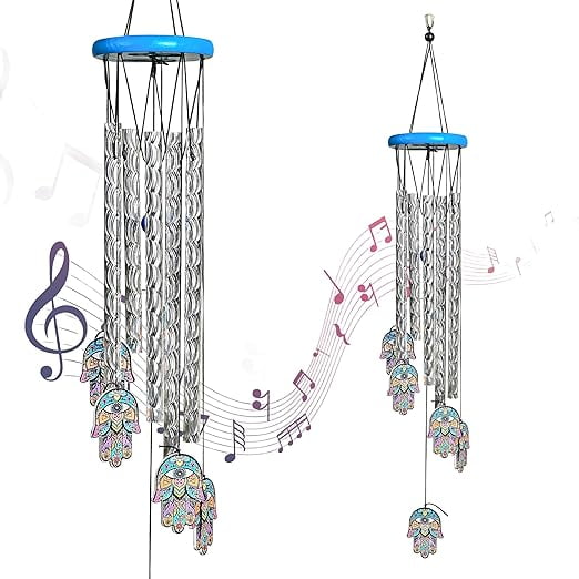 Evil Eye Wind Chime for Home Décor, 27-Inch Turkish Evil Eye Wind Chime ...