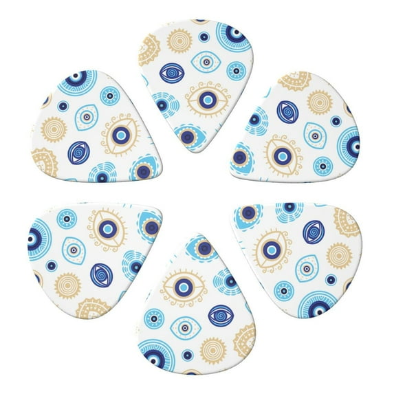 Evil Eyes Magic Talisman Guitar Pick 6 Pack for Bass Acoustic Electric ...