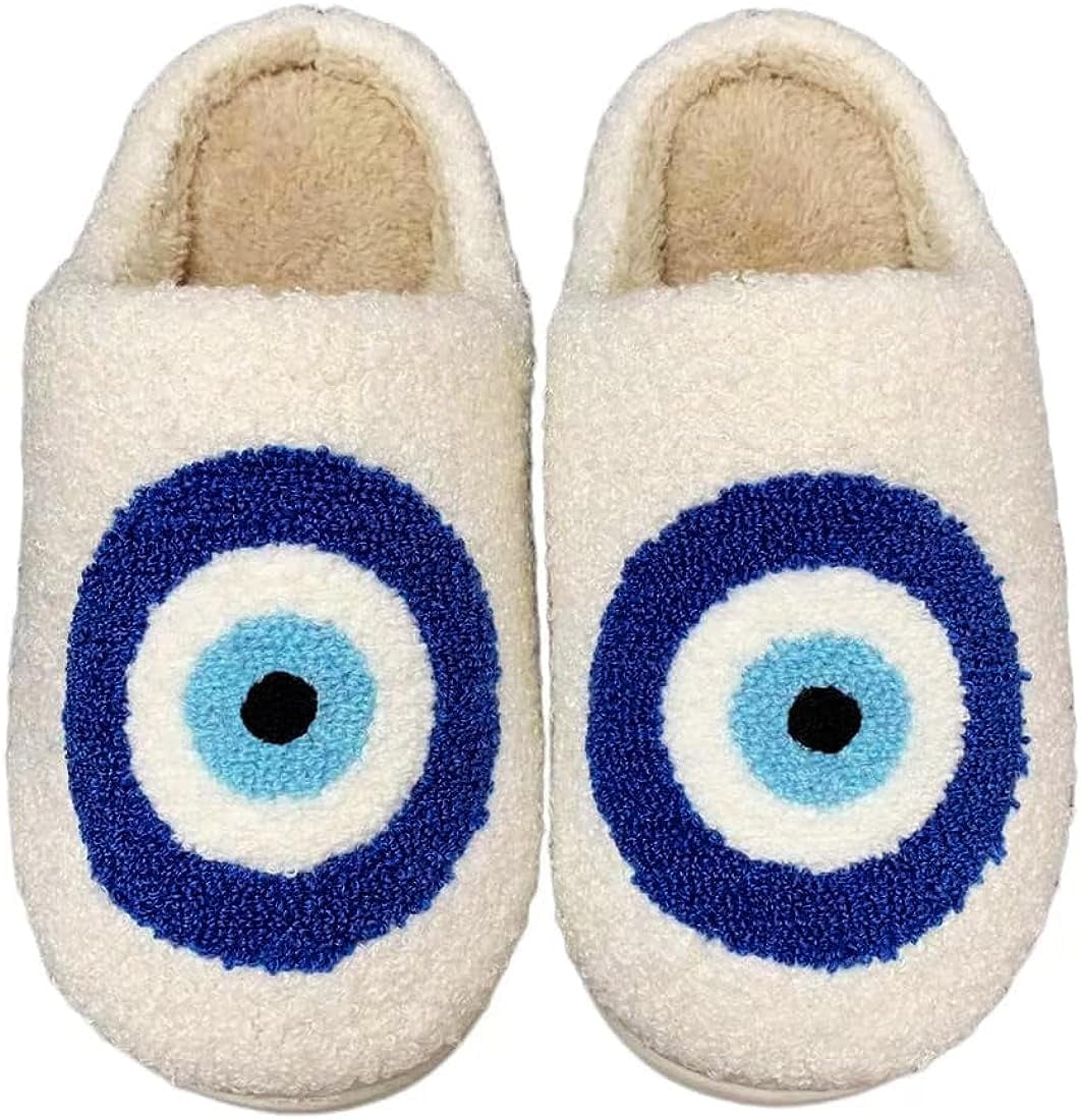 Evil Eyes Slippers For Women Strawberry Slippers Memory Foam Cowboy ...