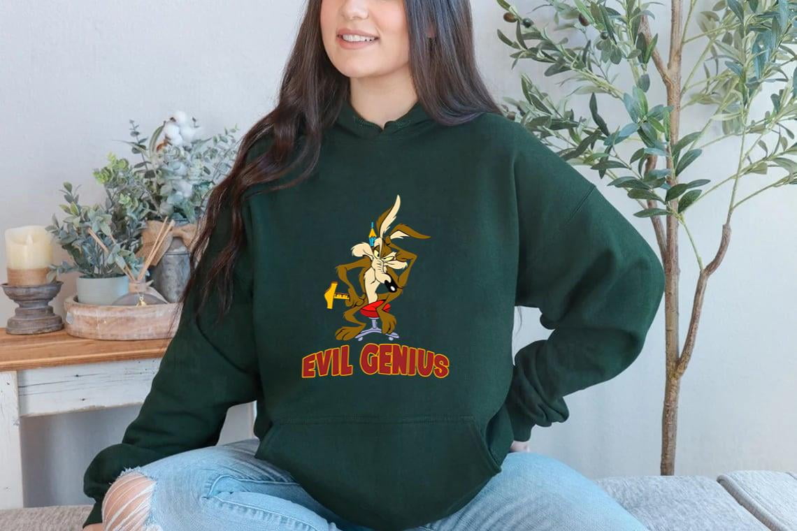 Evil Genius Coyote Hoodie Cartoon Comic Meme Gift Humor, for men ...