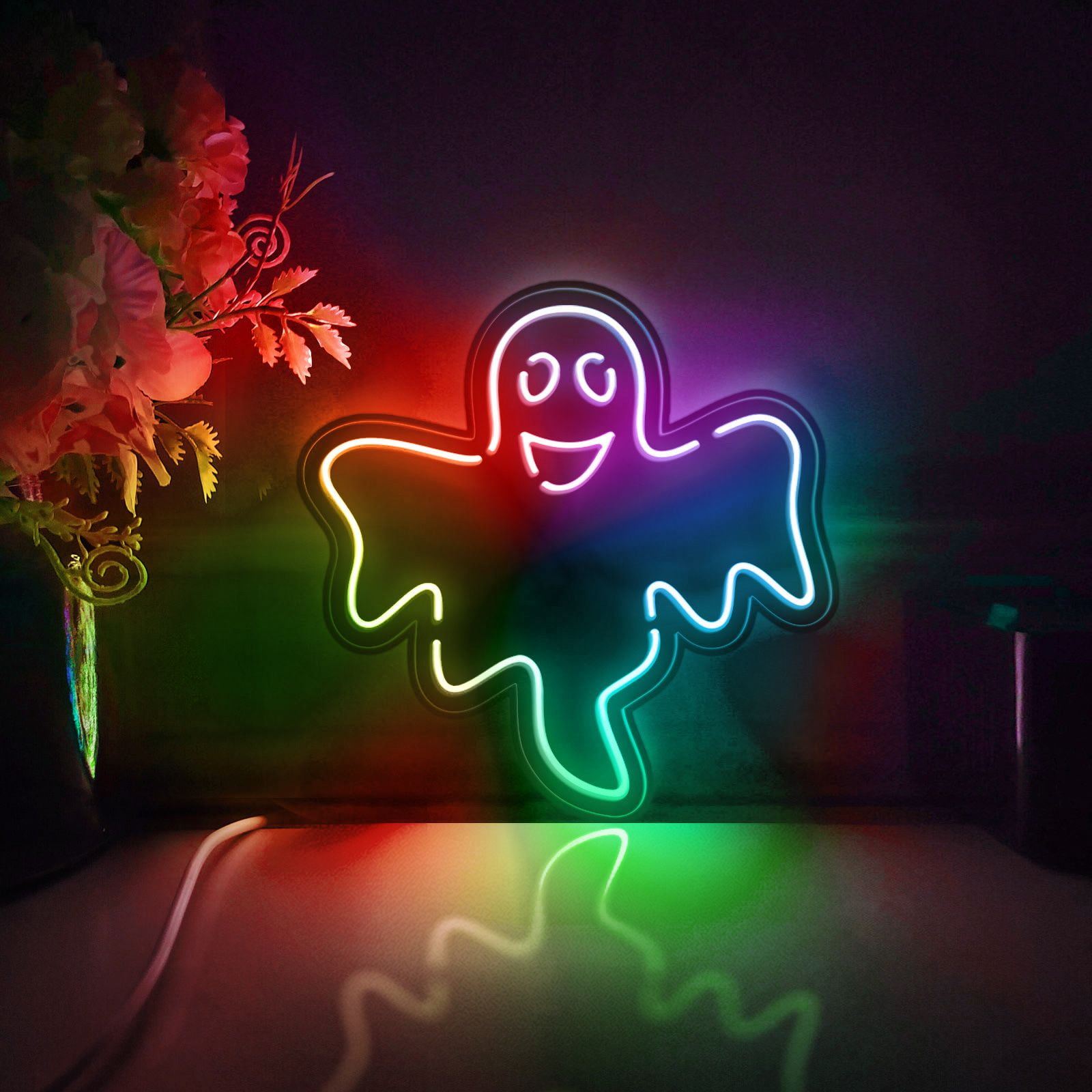 Evil Ghost Led Light Box, Dimmable Neon-Like Light Signs USB Power for ...