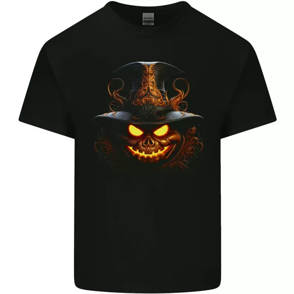 Evil Halloween Pumpkin Face Jack O Lantern Graphic Cotton Casual Top ...