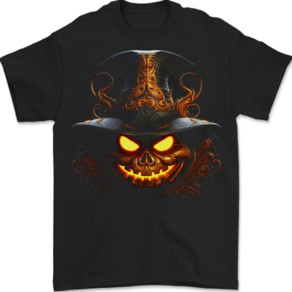 Evil Haunted Theme Pumpkin Face Number Two Mens Horror Design Graphic ...