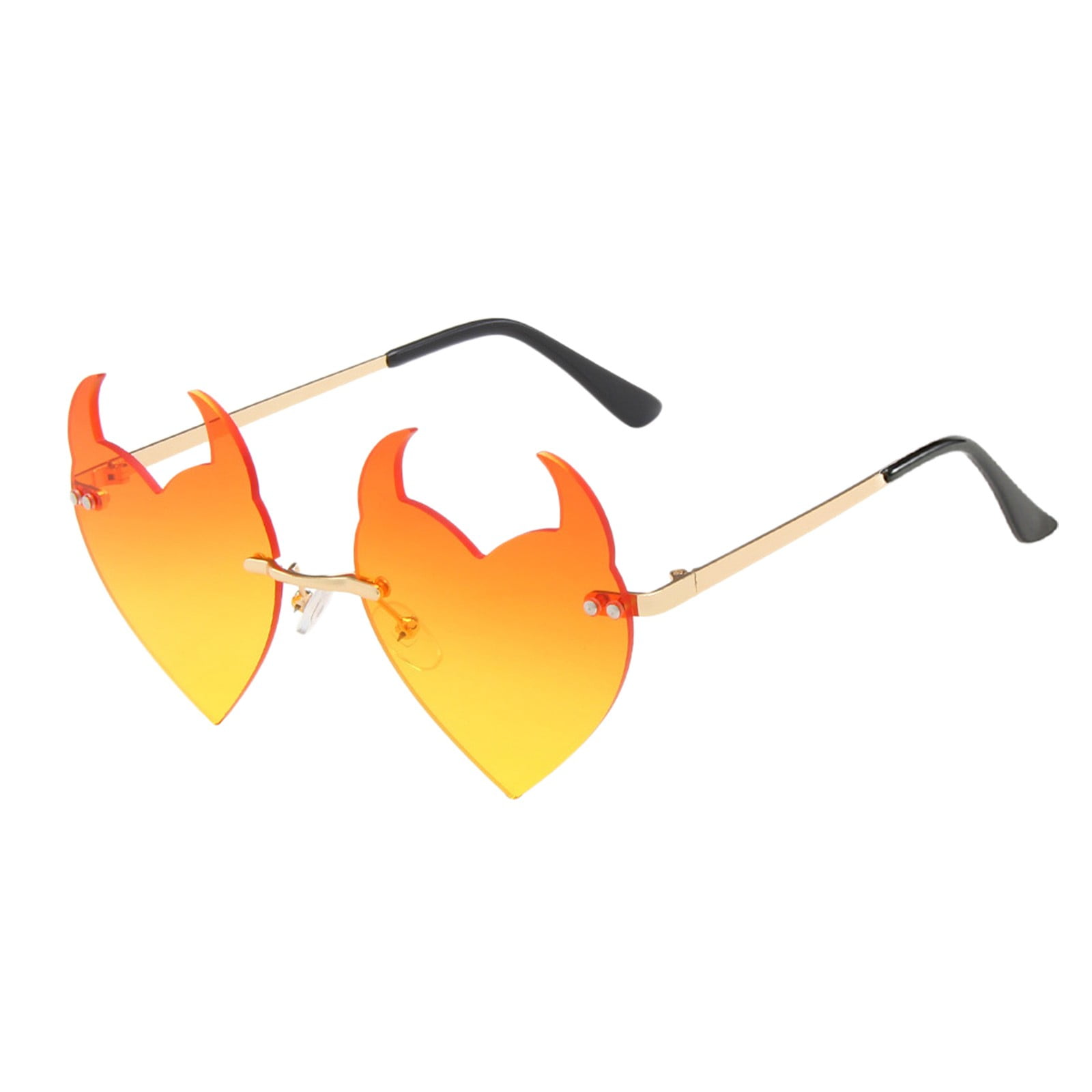 Evil Heart Rimless Funny Party Cute Sunglasses 2022 Blank Sunglasses ...
