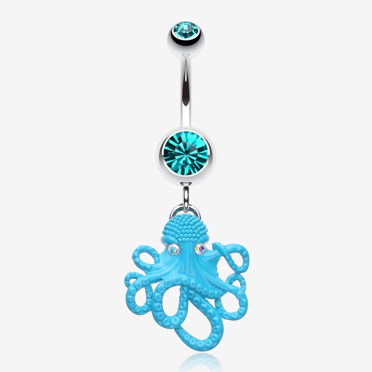 Evil Octopus Belly Button Ring-Teal - Walmart.com