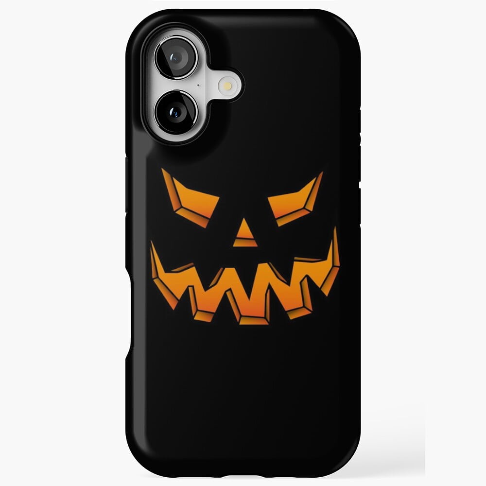 Evil Pumpkin Fiery Autumn Illustration iPhone Case 17 to 11 Pro Max ...