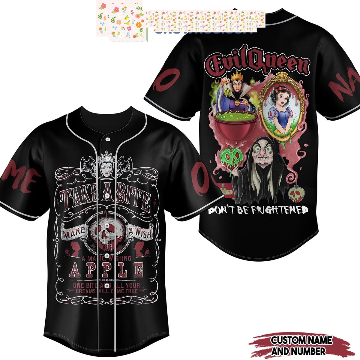 Evil Queen Don t Be Frightened Personalized Baseball Jersey - Walmart.com