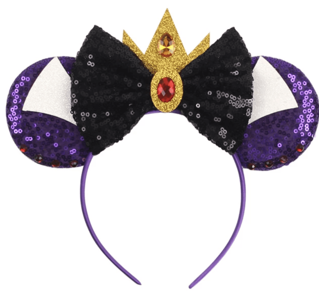 Evil Queen Minnie Ears Orange Mickey Sequin Halloween Ears Orange ...