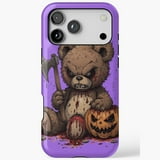 Evil Scare Teddy Bear Creepy Phone Case for iPhone 11 12 13 14 15 16 17 ...