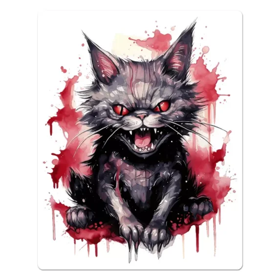 Evil Scary Cat Sticker Phone Decal Water Bottle Stickers Car Decals ...