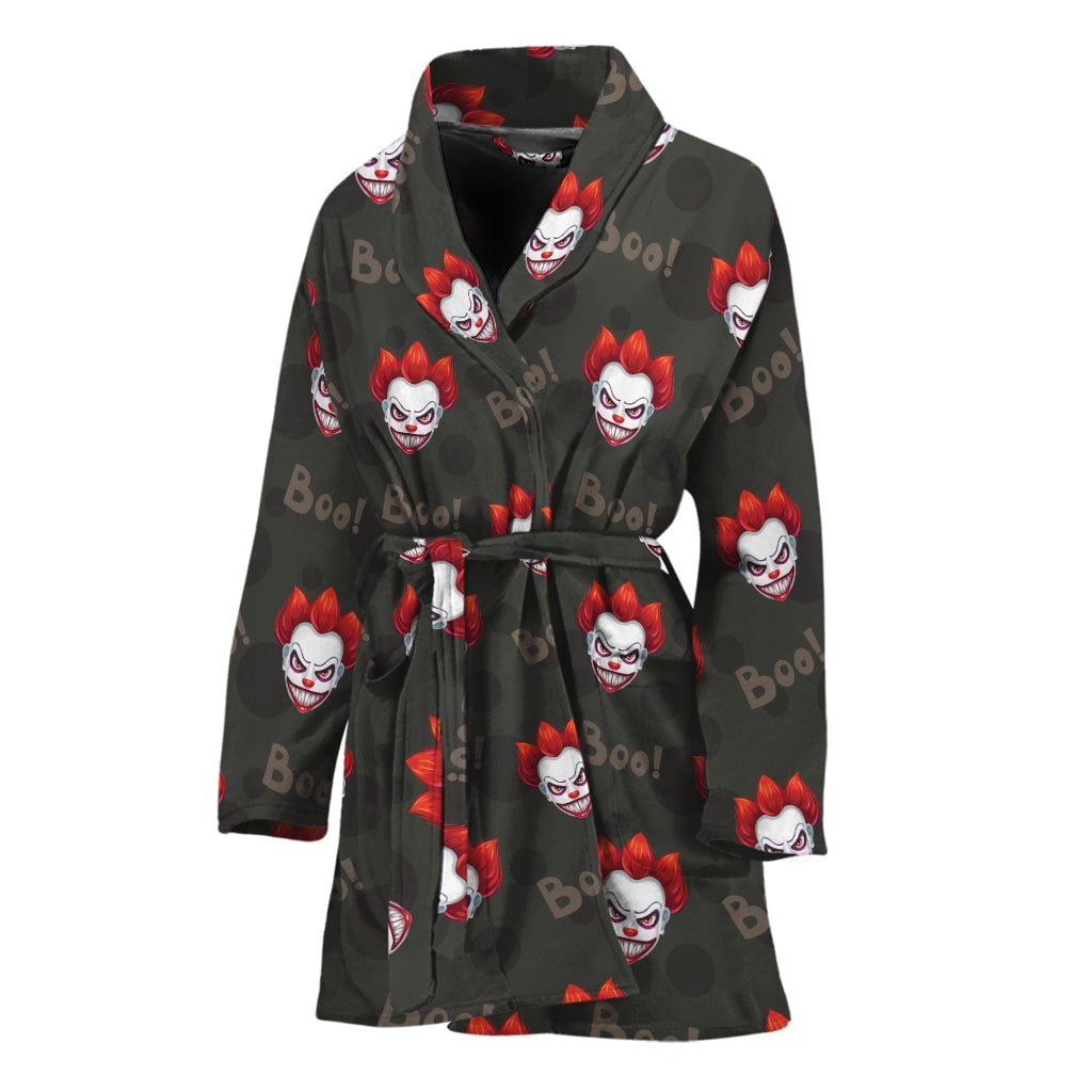 Evil Scary Clown Pattern Women Bathrobe One Size Univeral Fits Fashion ...