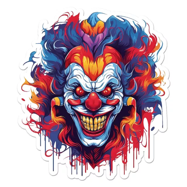 Evil Scary Clown Sticker Phone Decal Water Bottle Stickers Car Decals ...