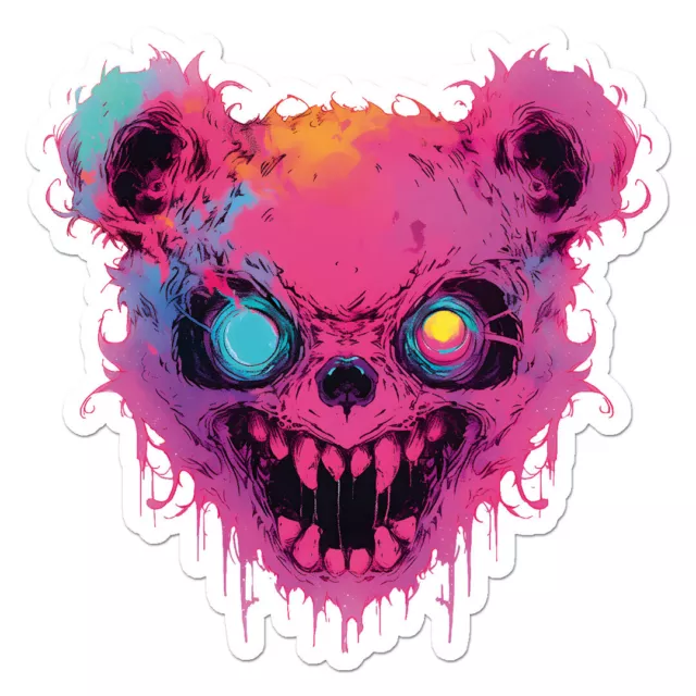 Evil Scary Teddy Bear Sticker Phone Decal Water Bottle Stickers Car ...