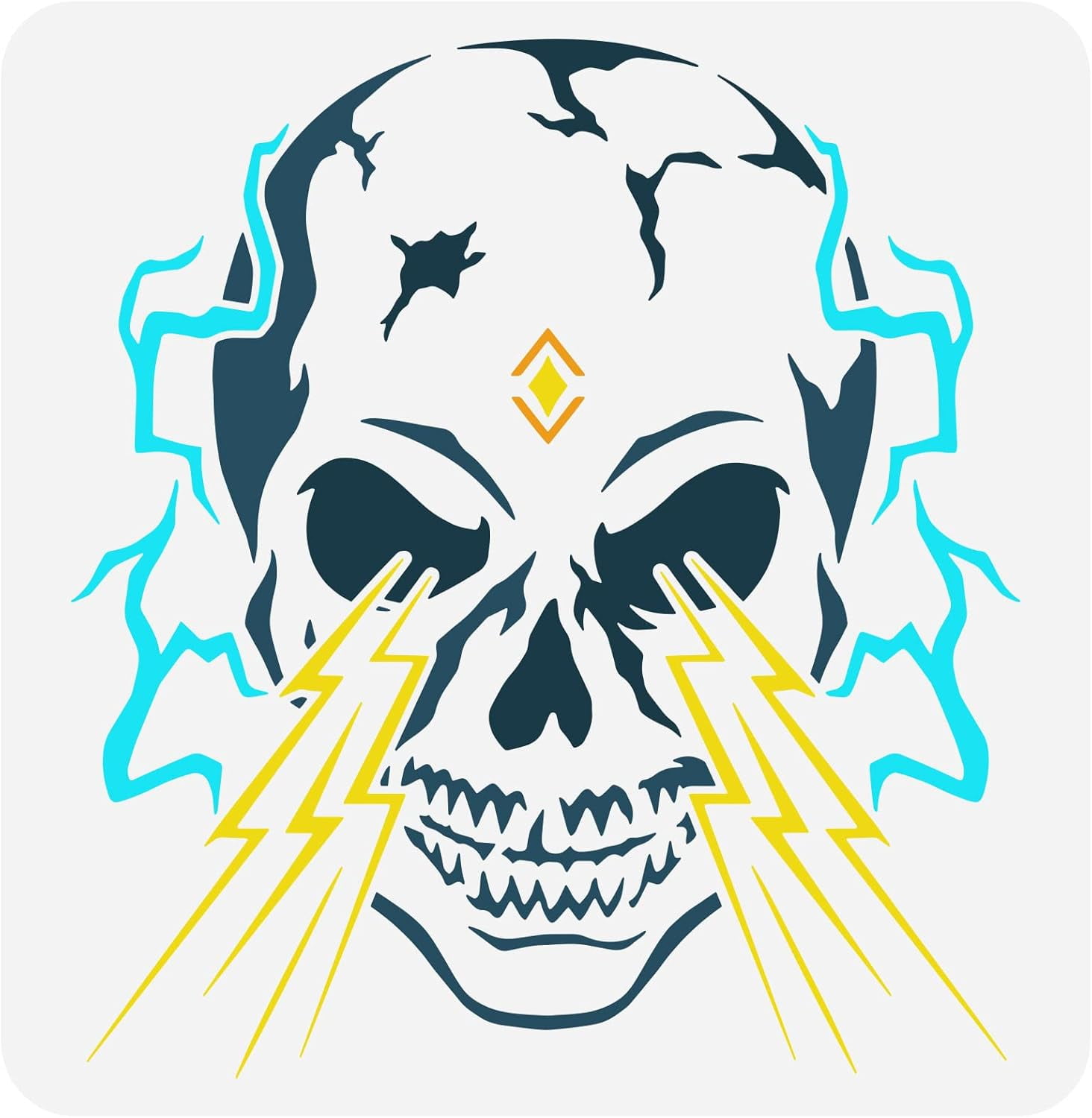 Evil Skull Stencils for Painting 11.8x11.8 inch Laser Eyes Skull ...