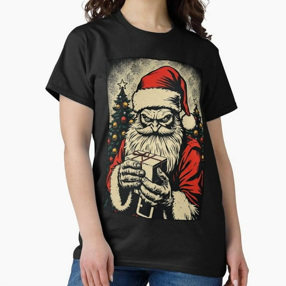 Evil St. Nick Woodcut Style Print, Creepy Christmas Holiday Horror Art ...
