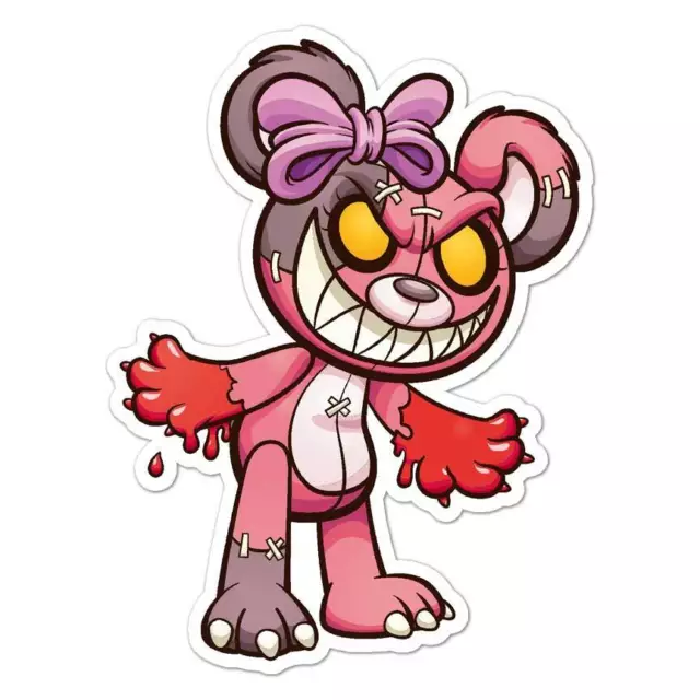 Evil Teddy Bear Sticker Indoor Outdoor Phone Decal Water Bottle ...