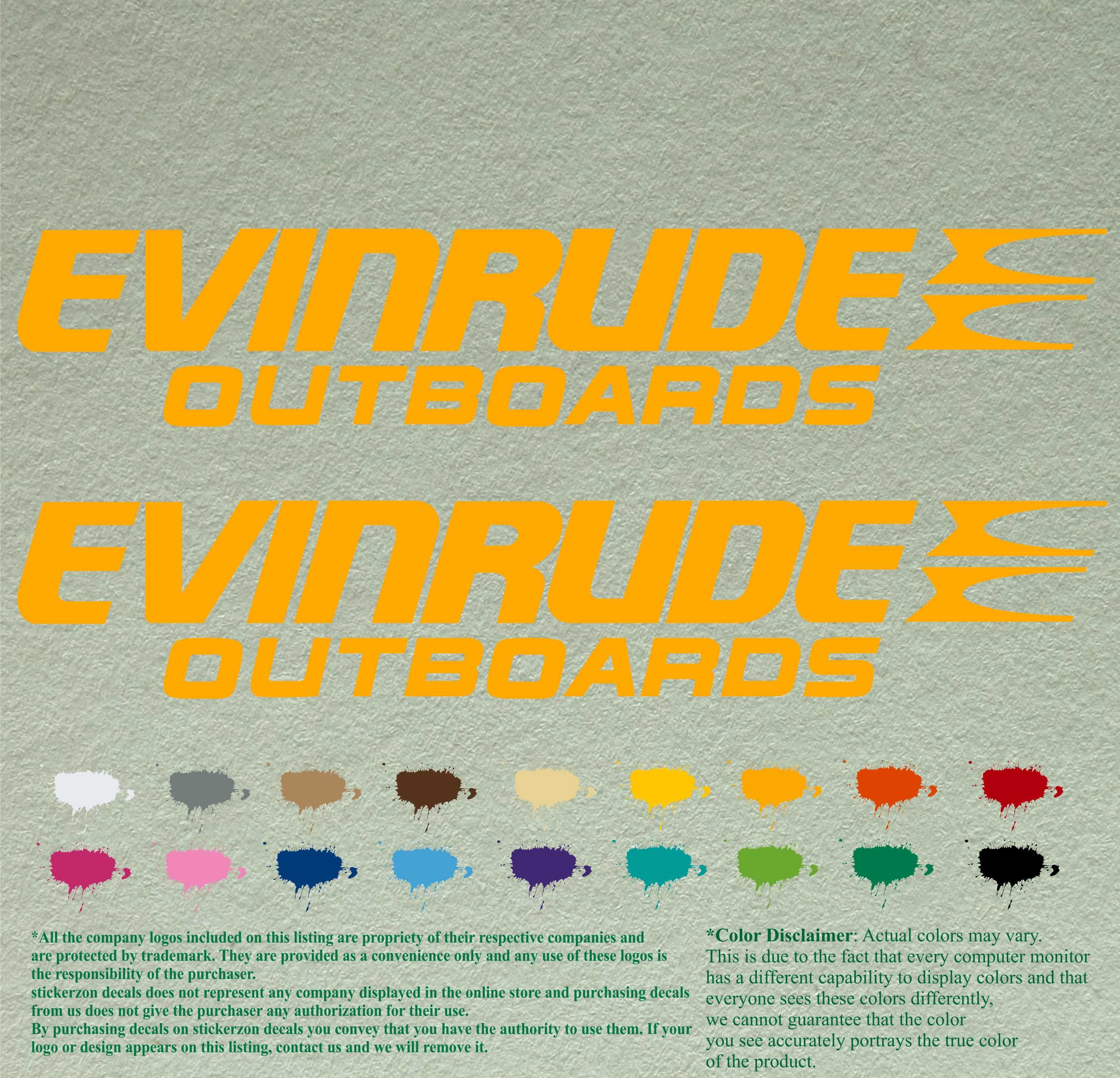 Evinrude Boats Compatible Replacement Restoration Decals Vinyl Stickers ...