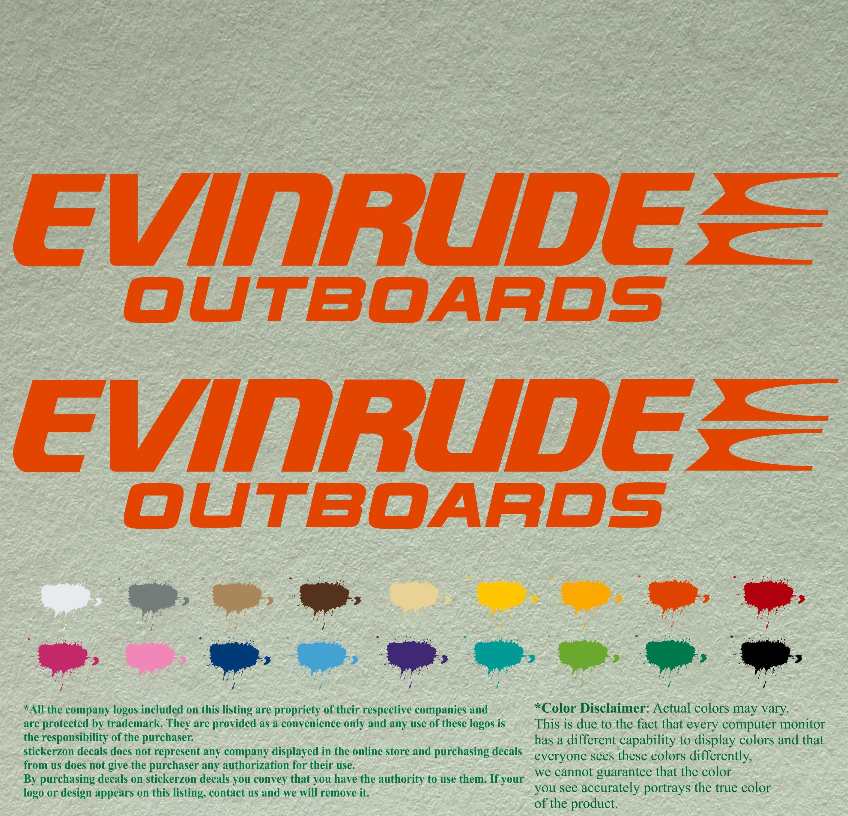 Evinrude Boats Compatible Replacement Restoration Decals Vinyl Stickers ...