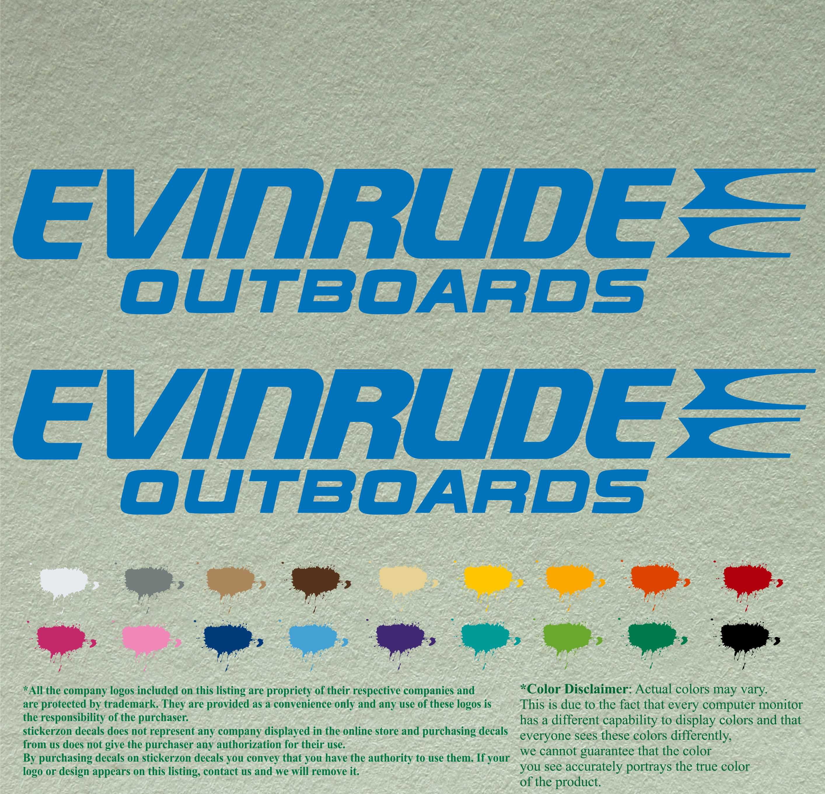 Evinrude Boats Compatible Replacement Restoration Decals Vinyl Stickers ...