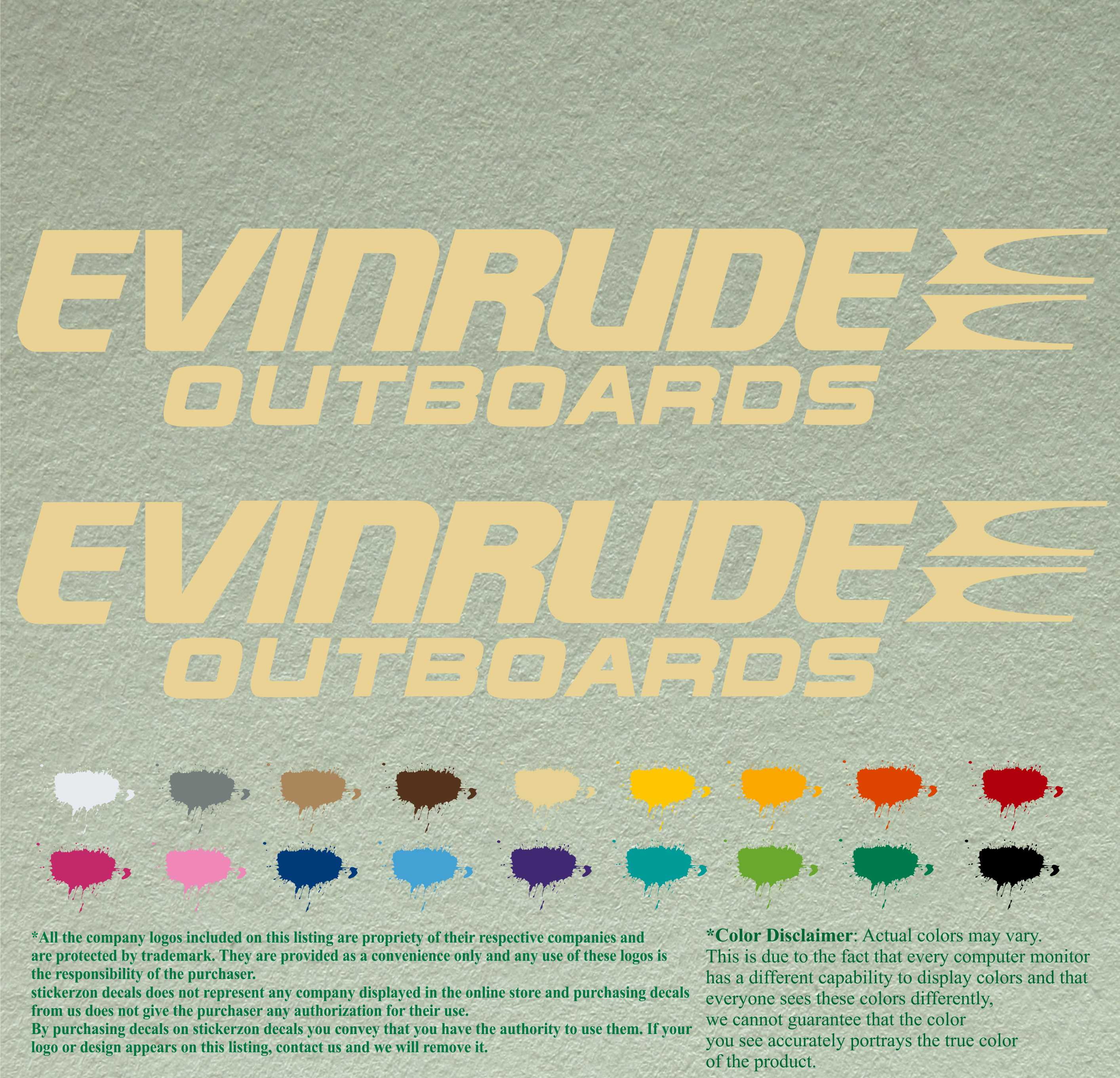 Evinrude Boats Compatible Replacement Restoration Decals Vinyl Stickers ...