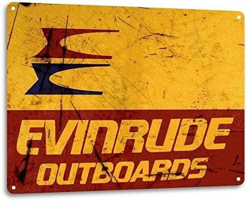 Evinrude Outboard Motors Retro Boat Marina Shop Garage Wall Decor Metal ...