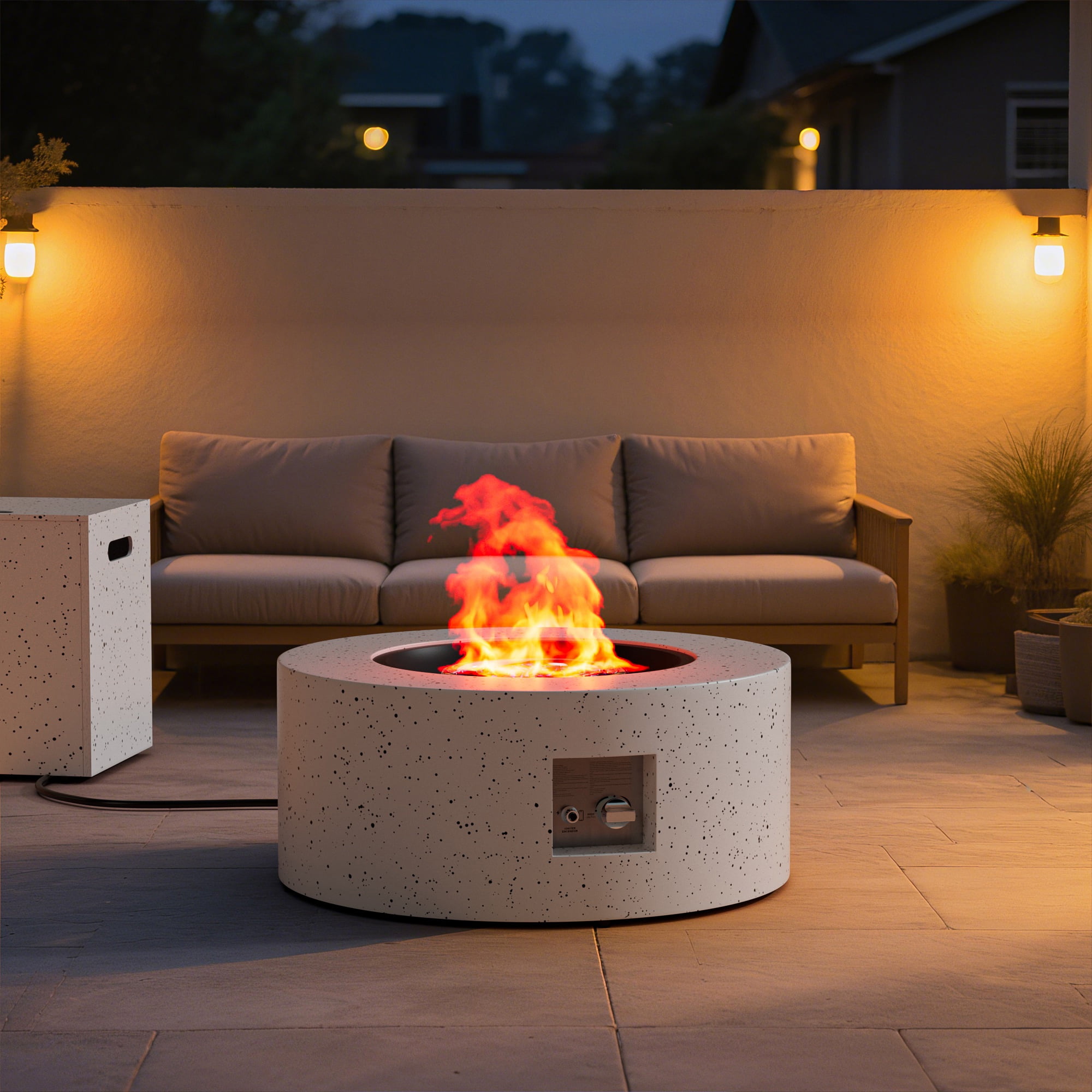 Evita 42" Gas Fire Pit Table for Outdoor 50,000 BTU Propane Fire Pit ...